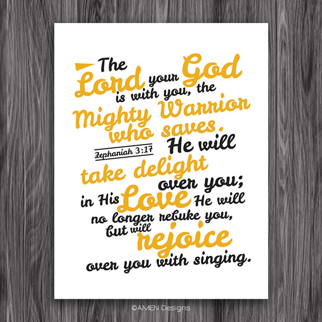 Zephaniah 3:17. Rejoice Over You. 8x10. PDF. DIY Printable Christian ...
