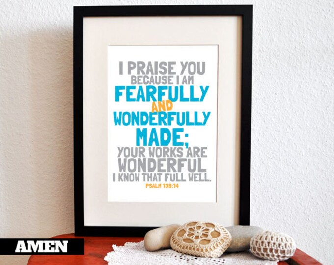 Fearfully and Wonderfully Made. Psalm 139:14. 8x10in DIY Printable ...
