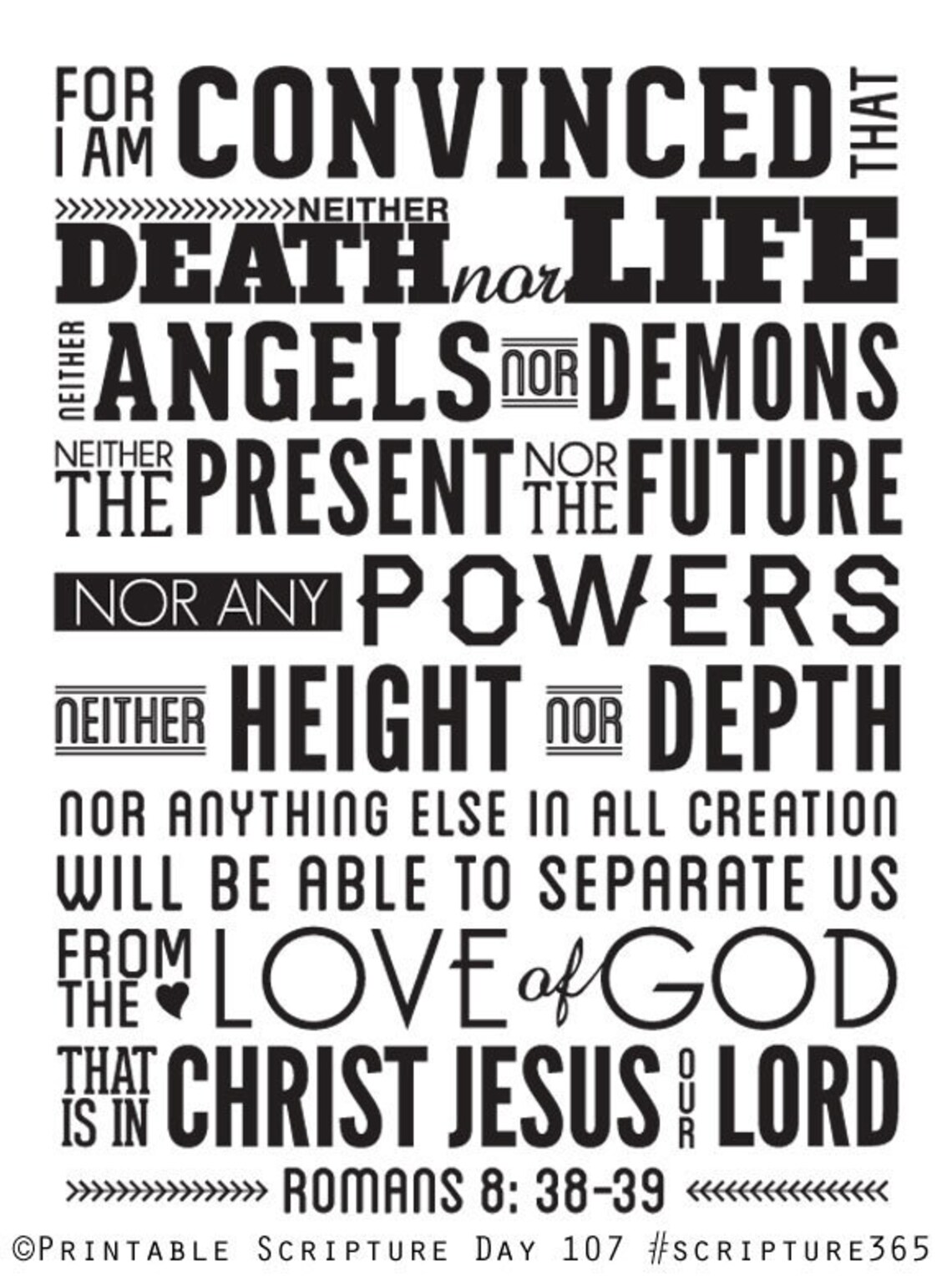 Romans 8:38-39. Neither-nor. 8x10. DIY Printable Christian - Etsy