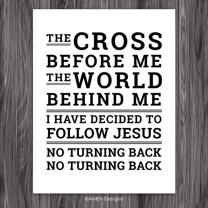 Hymn. I Have Decided to Follow Jesus. 8x10 DIY Printable Christian ...