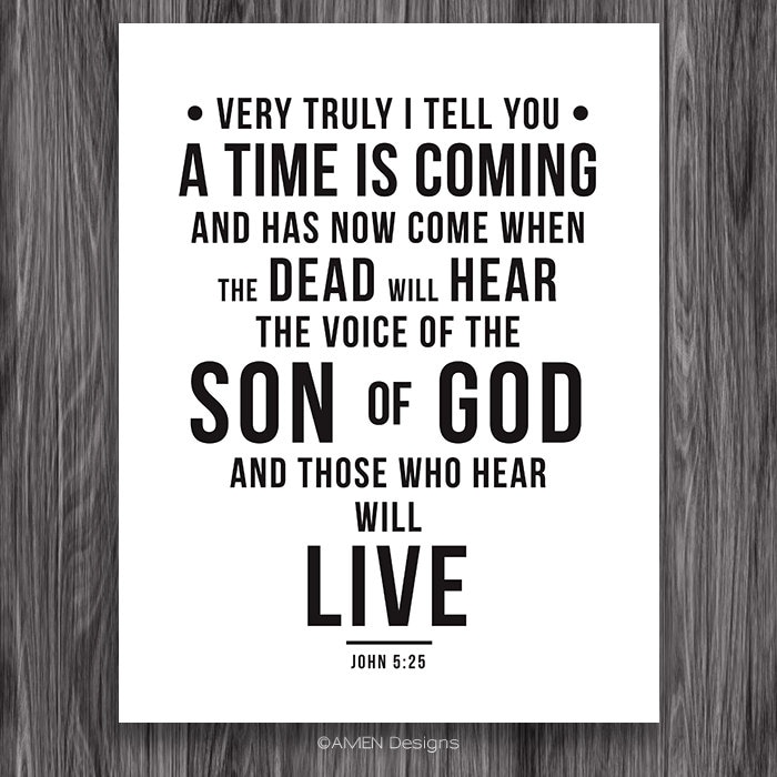 John 5:25. LIVE. 8x10. DIY Printable Christian Poster. Bible Verse. - Etsy