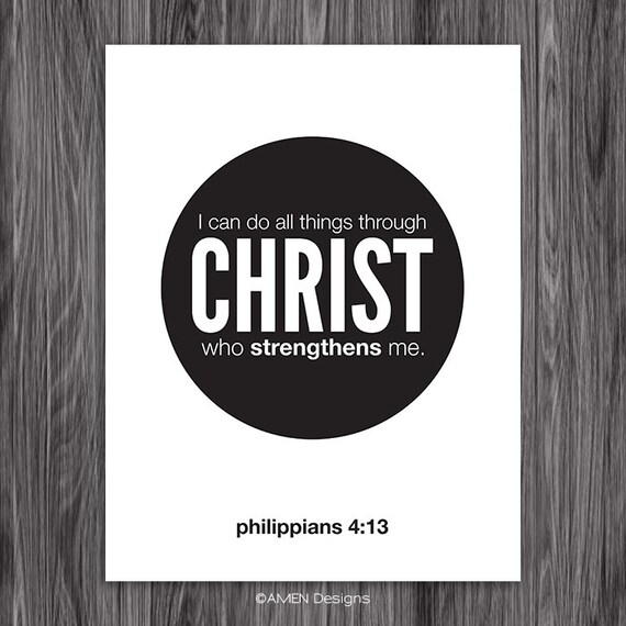 Philippians 413. All Things Through Christ. 8x10in. DIY. | Etsy