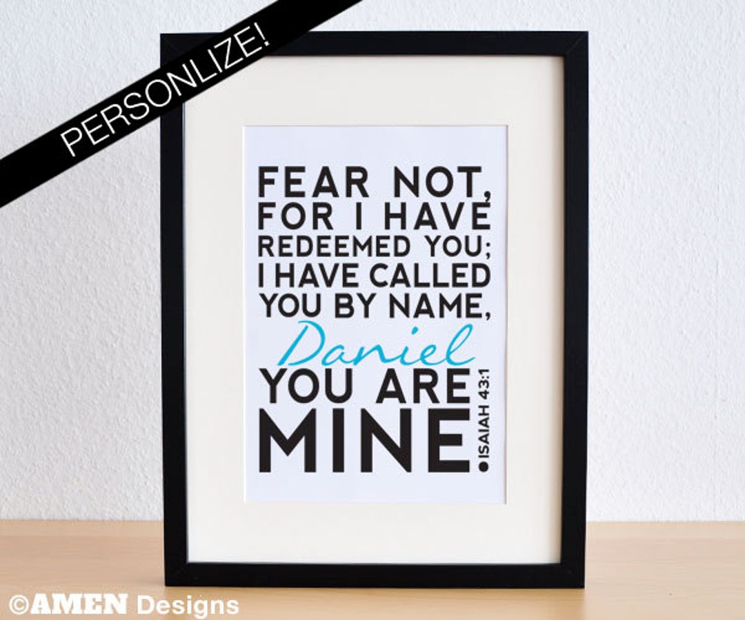 Printable Christian Poster. Redeemed. Isaiah 43:1. 8x10. DIY. Pdf.bible ...