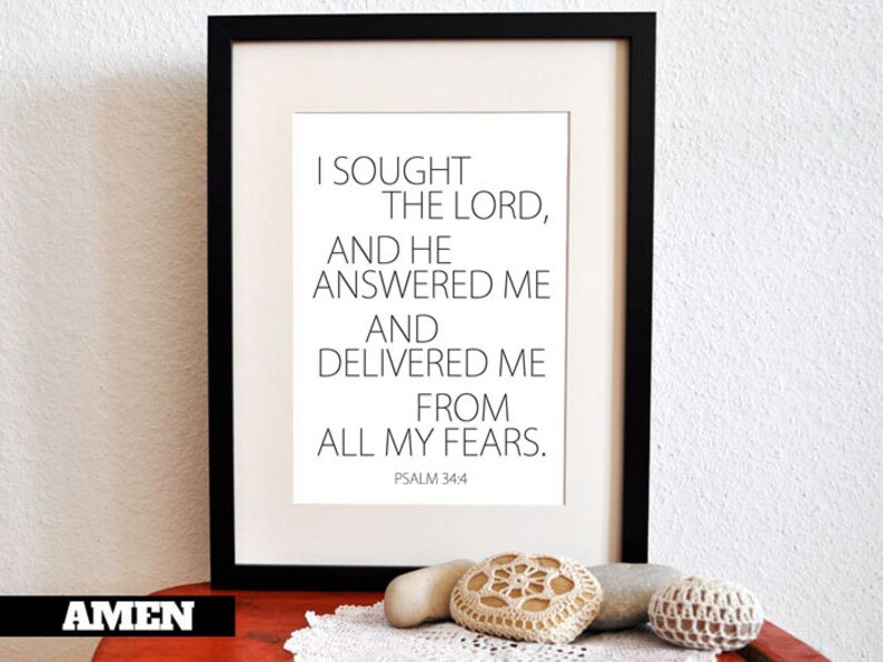 I Sought and He Answered. Psalm 34:4. 8x10in DIY Printable - Etsy