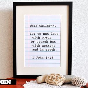1 John 3:18. DIY. Printable Christian Poster. PDF. 8x10. Love With ...