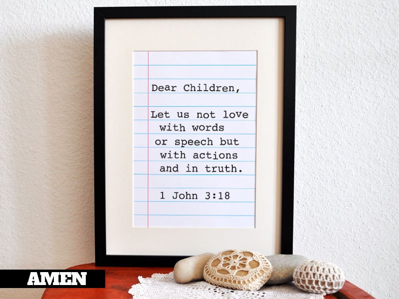 1 John 3:18. DIY. Printable Christian Poster. PDF. 8x10. Love With ...