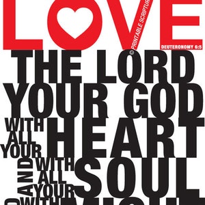 Deuteronomy 6:5. Love the Lord Your God. 8x10. DIY Printable - Etsy
