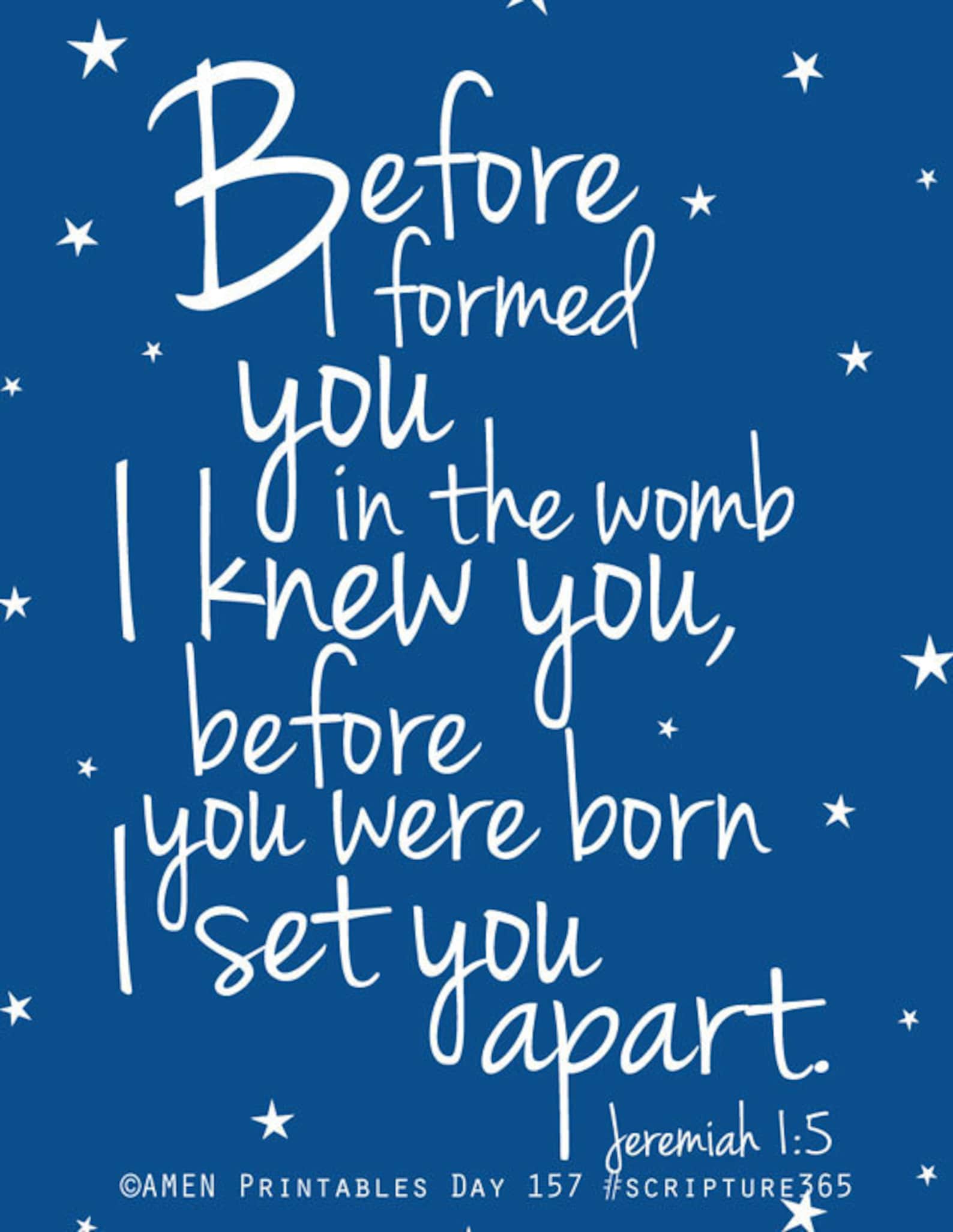 Jeremiah 1:5. Set You Apart. 8x10 DIY Printable Christian Poster.bible ...