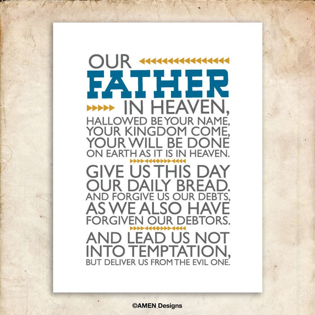 The Lord's Prayer. Matthew 6:9-13. DIY. PDF. 8x10 Printable Scripture ...