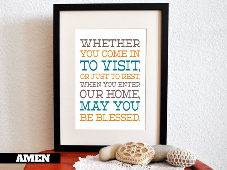 Home Welcome Blessing. 8x10. PDF. DIY Printable Christian Poster. Bible ...