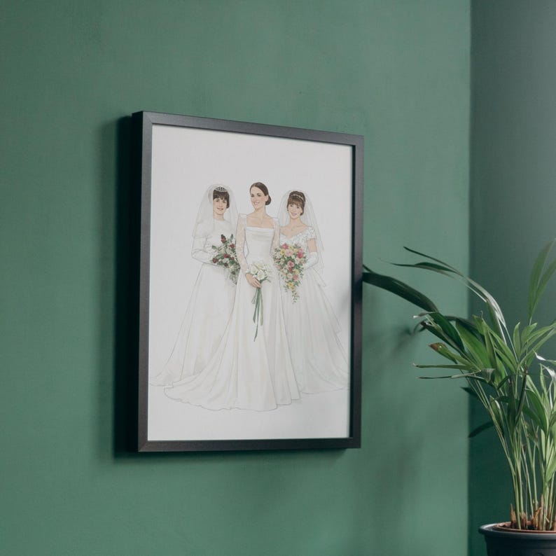 Custom Mother of the Bride Merge Portraits, Add Loved One, Generational ...