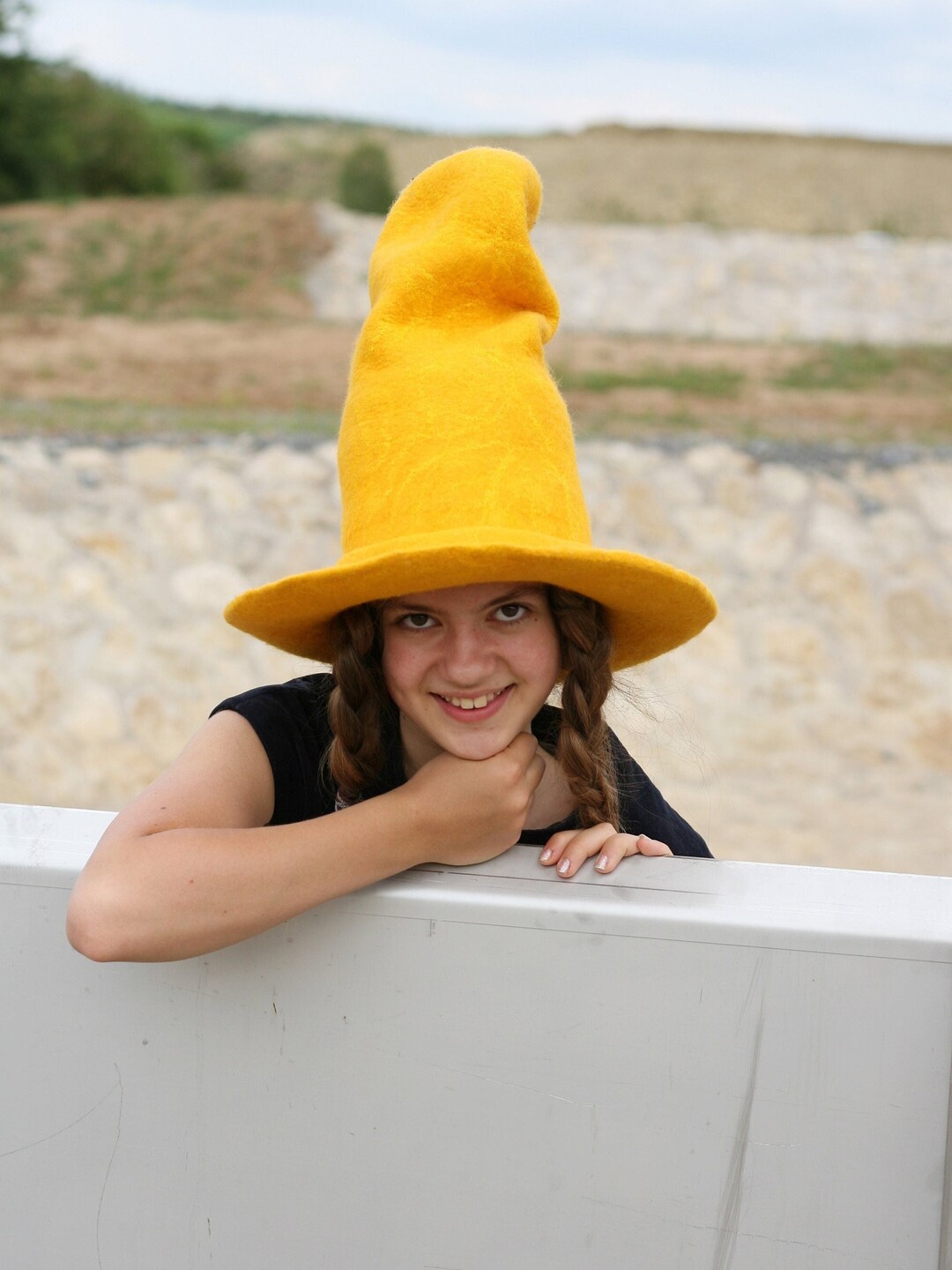 Yellow Floppy Hat. Felted Slouch Hat. Farmers Gardener Peasant Hat ...