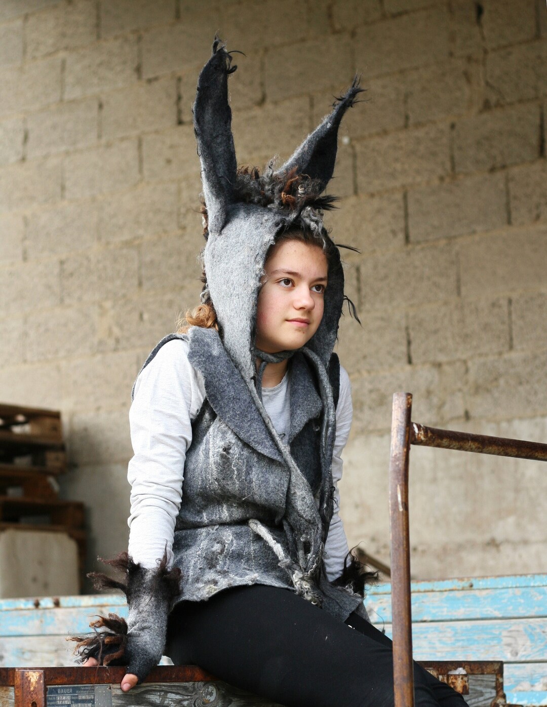 Donkey Ears Felted Hat Earflap - Shrek Donkey Hat Headpiece for Kids ...