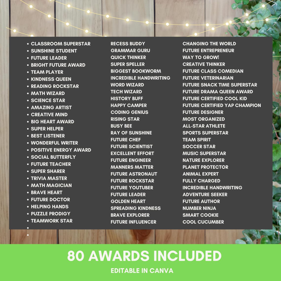 Editable CANVA Classroom End of Year Awards & Matching Bookmarks ...