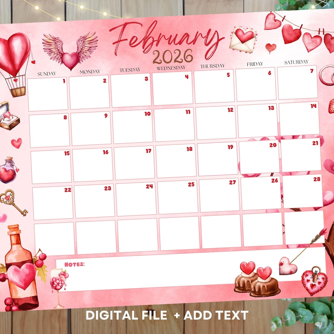 February 2026 Calendar Printable | Editable PDF | Minimalist Monthly ...
