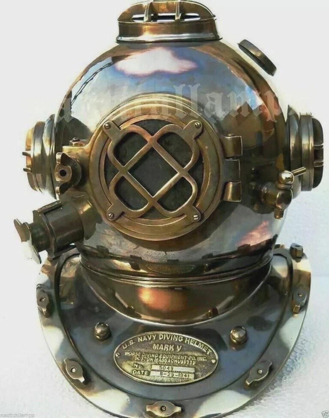 Navy Mark V Diving Helmet Replica, Full-size Brass & Steel, Decorative ...