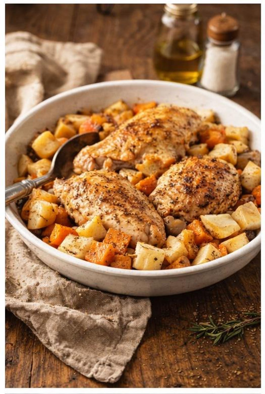 One-pan Baked Chicken & Root Vegetables Recipe: Quick, Hearty Comfort ...