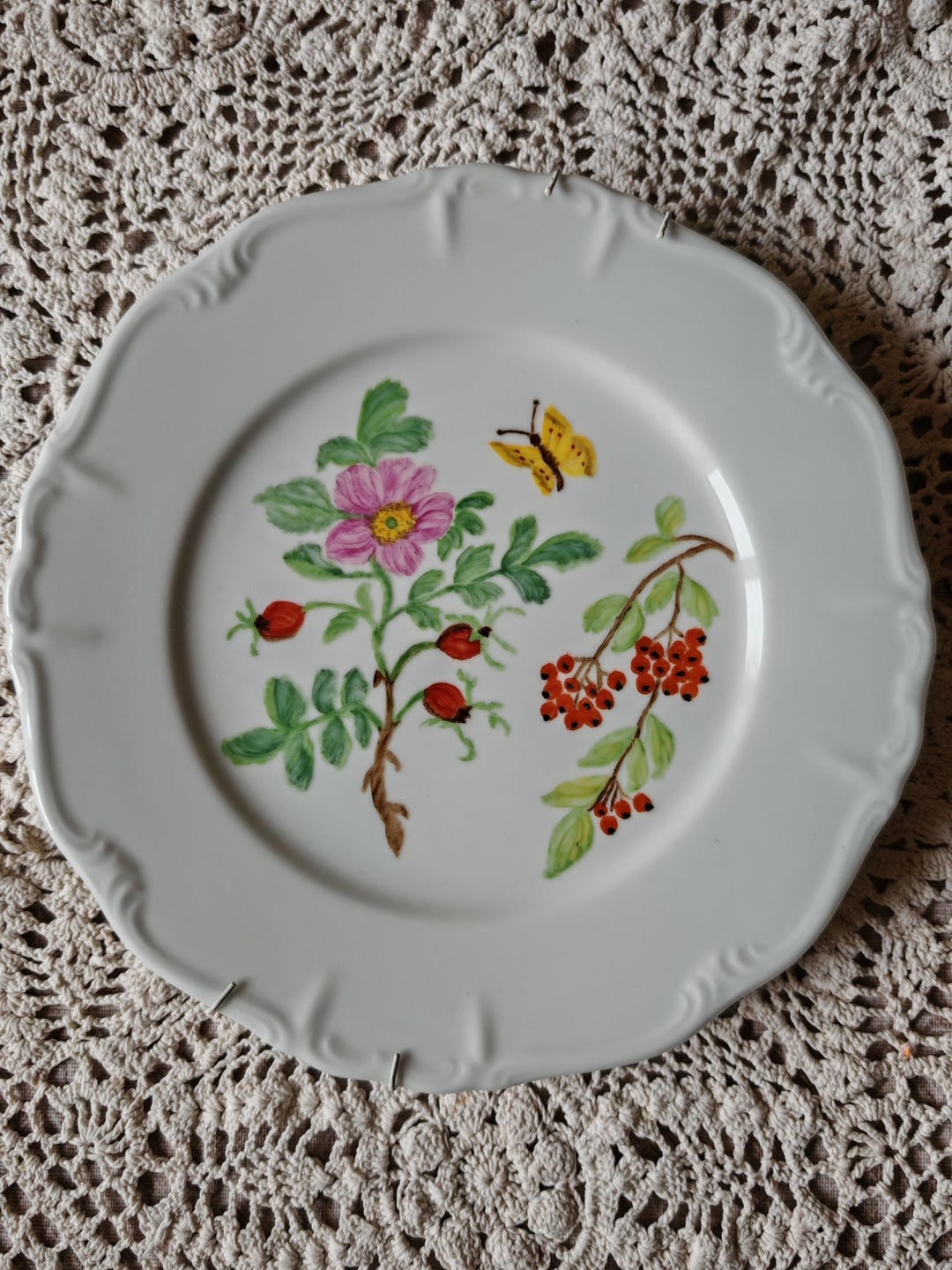 Vintage Edelstein Bavaria Plate 26 Cm Hand Painted Floral Unique OOAK ...