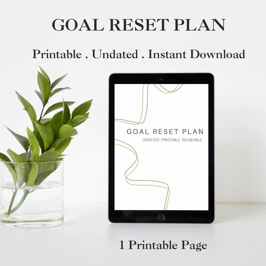 Reset Goal Plan | Printable | Undated Goal Setting Worksheet | Digital ...