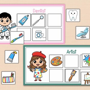 Community Helpers Matching Game, Montessori Learning (digital Download ...