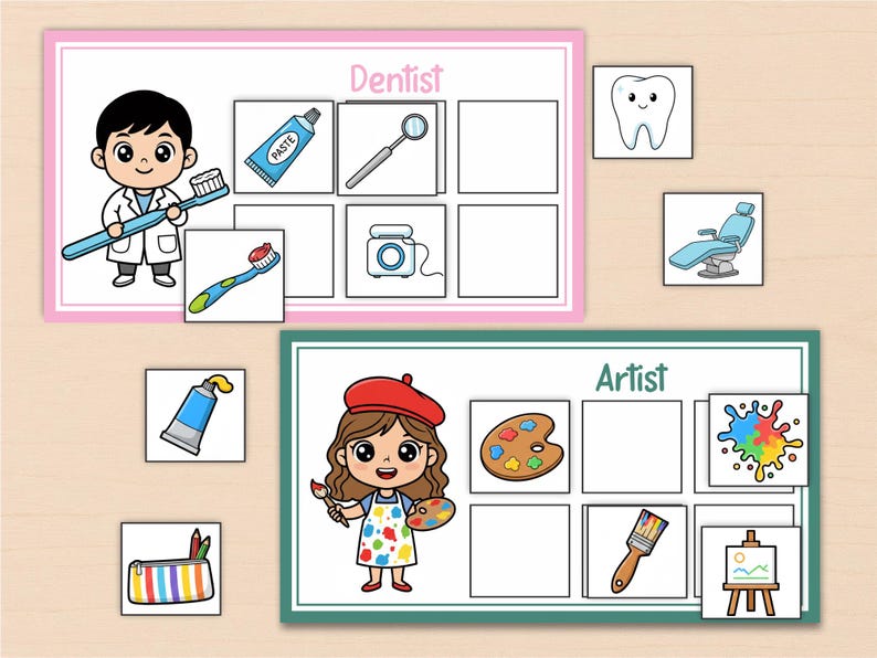 Community Helpers Matching Game, Montessori Learning (digital Download ...