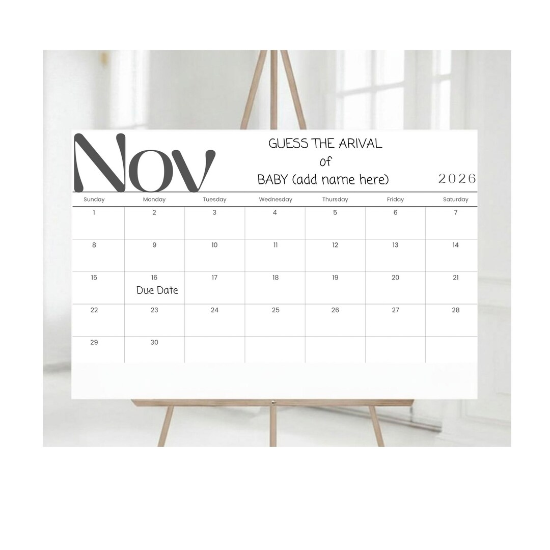 Baby Due Date Calendar, Guess the Arrival - Etsy