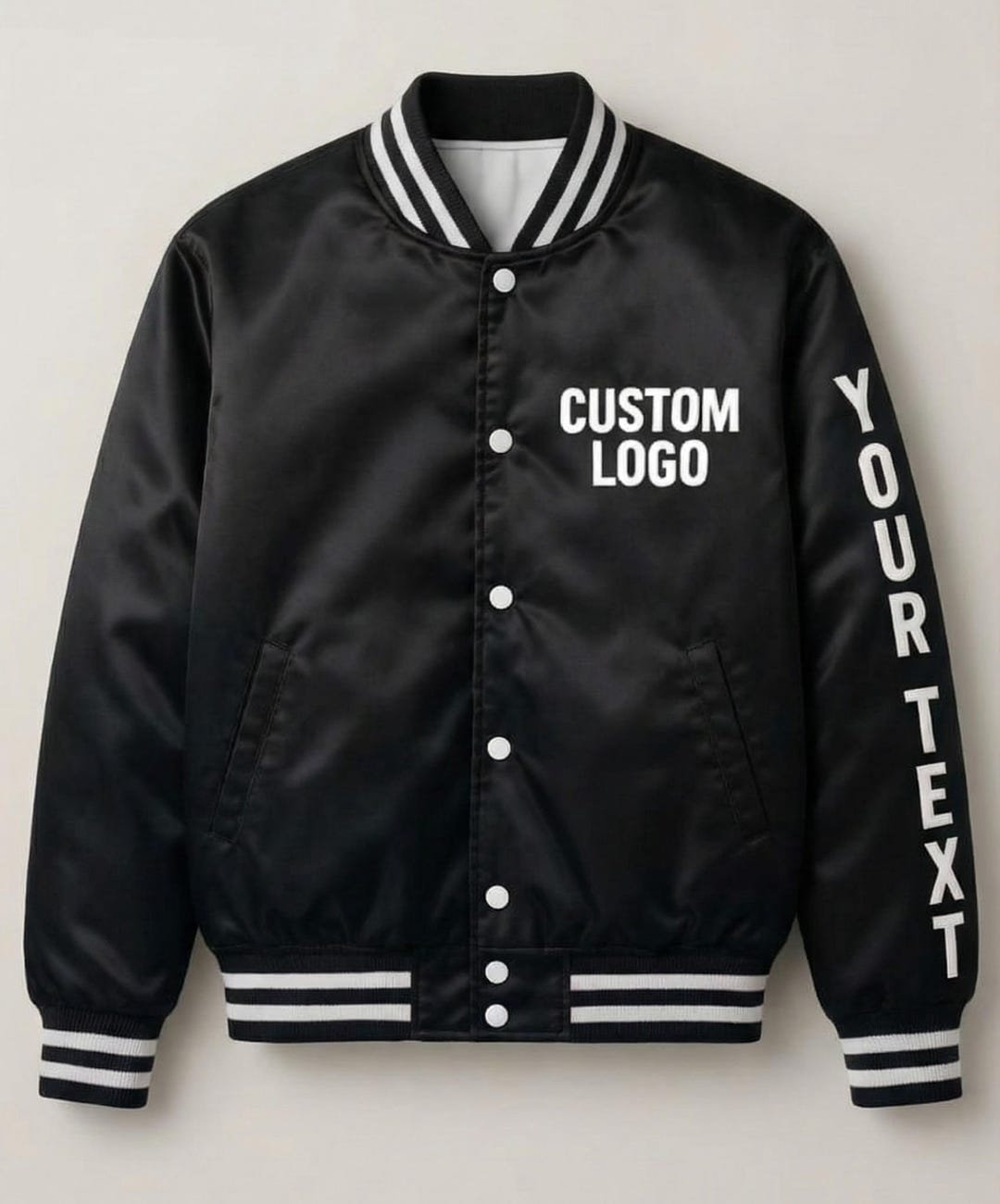 Satin Varsity Jacket for Women and Men, Stylish Unisex Bomber With ...