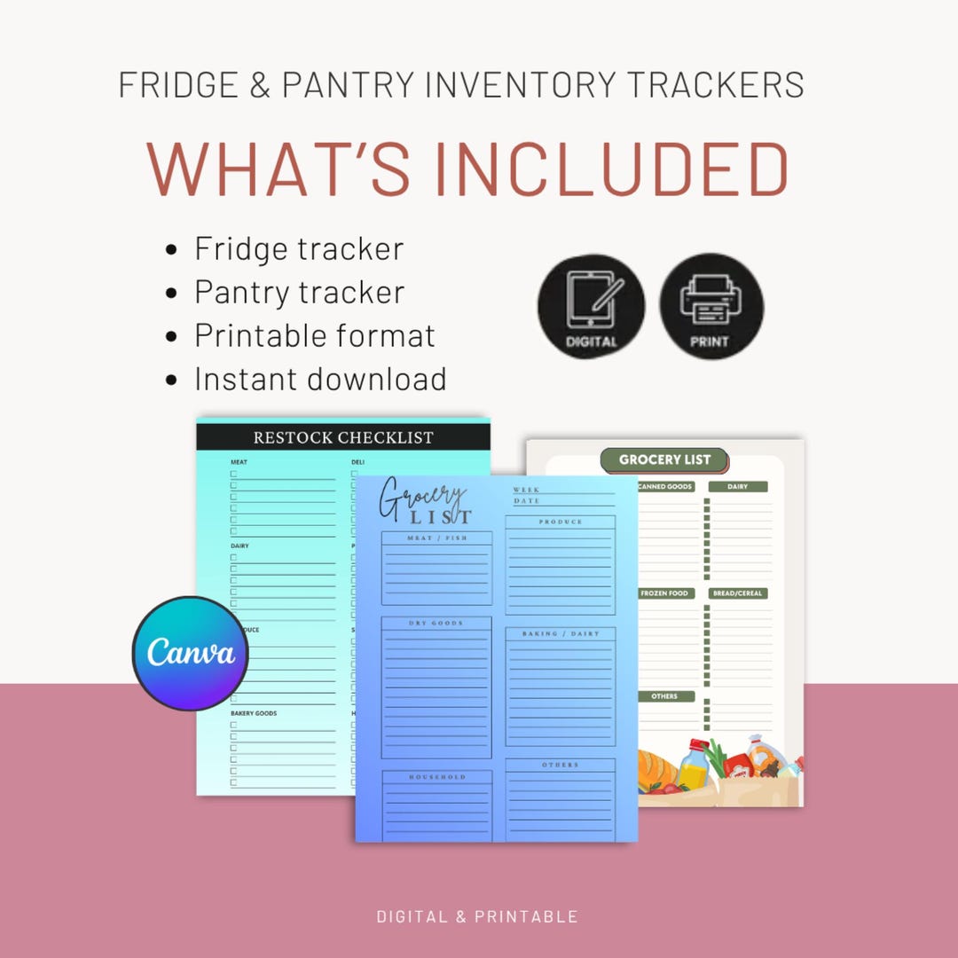 Fridge Pantry Inventory Tracker, Kitchen Organization Labels, Declutter ...