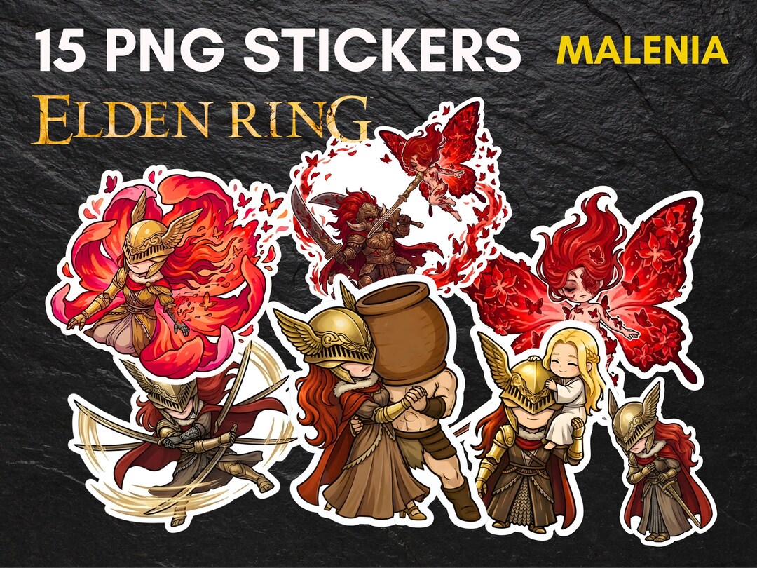 Malenia Chibi Stickers – Elden Ring Fan Art, 15 PNG (digital Download ...