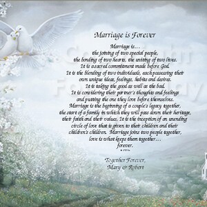 Love, Marriage is Forever... Sentimental Print Gift Love 1237 - Etsy