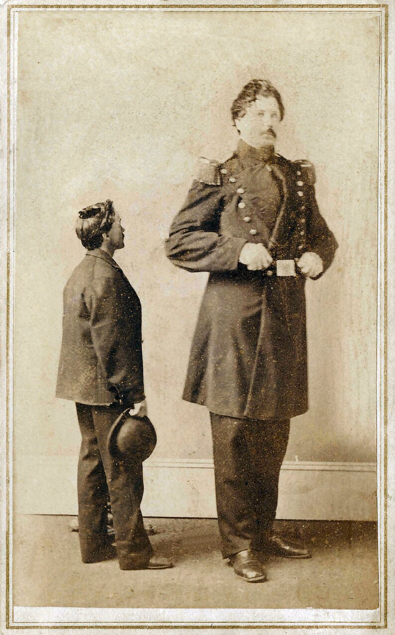 Giant Man and Average Man 1800s Circus Vibrant Colors 11 X 17 ...