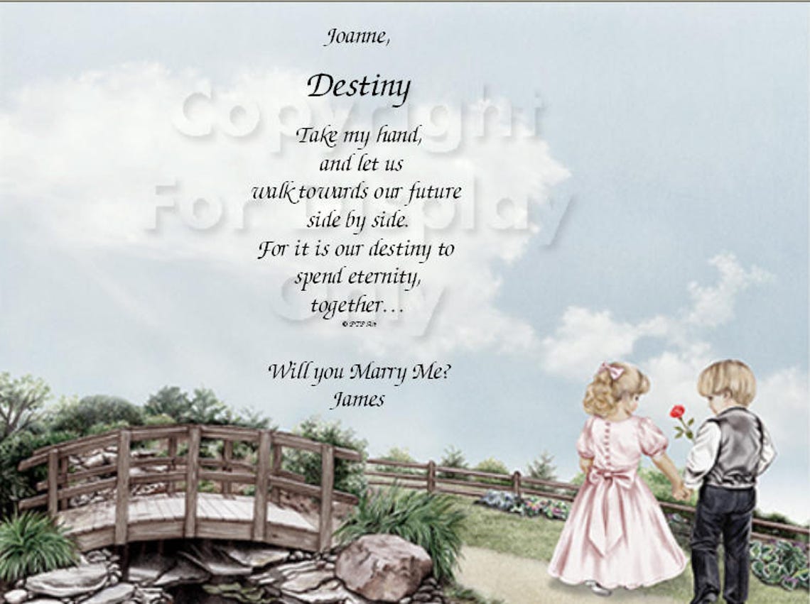 Love Destiny Will You Marry Me... Sentimental Print Gift - Etsy