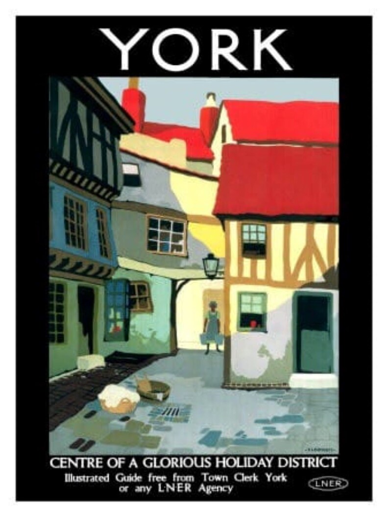 York England Vintage Reproduction Travel Poster 11x17 Wall Art Print ...