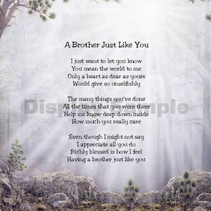 A Brother Like You Sentimental Print Perfect for Framing Gift - Etsy