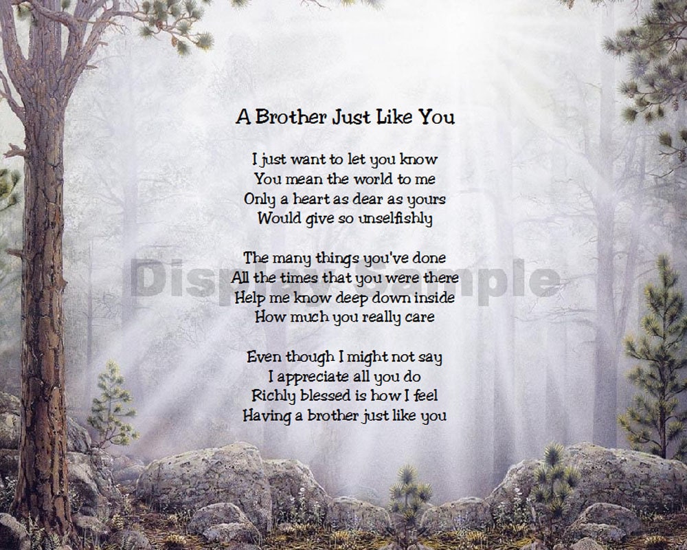 A Brother Like You Sentimental Print Perfect for Framing Gift - Etsy