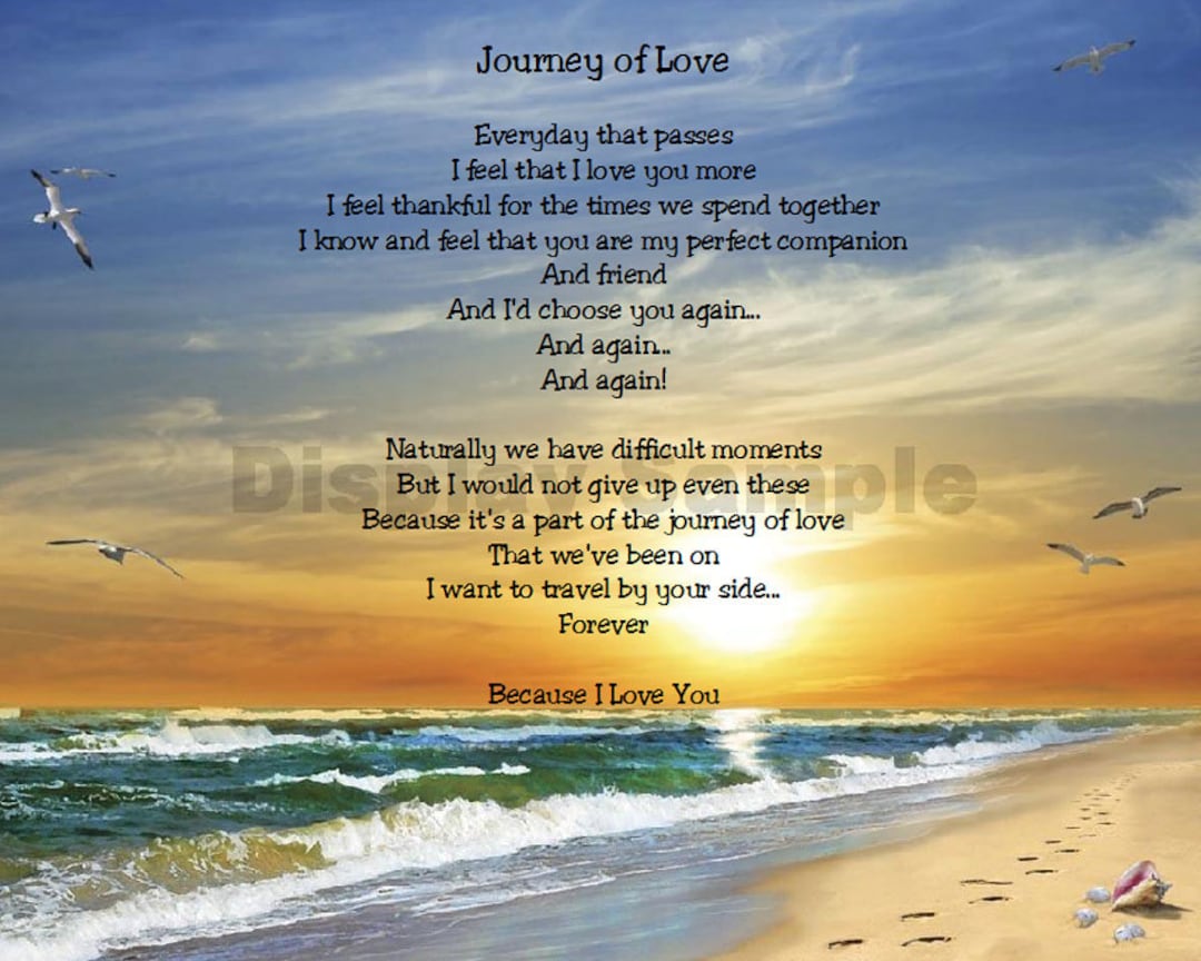 Journey of Love Sentimental Print Perfect for Framing Gift for Husband ...