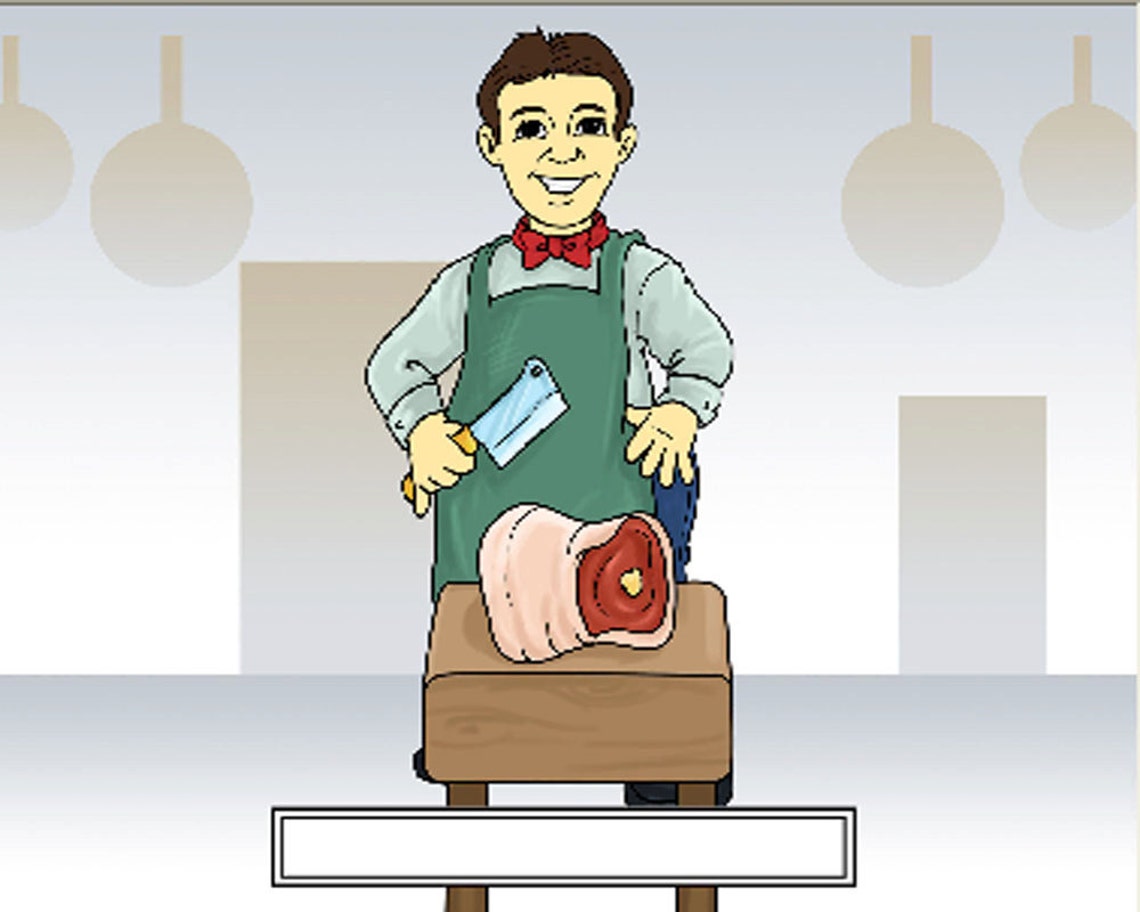 Butcher Male 1 Cartoon Character Personalized Matted Print - Etsy