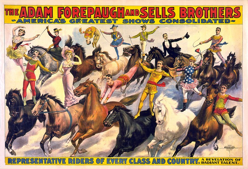 Forepaugh Sells Brothers 1900b Circus Vibrant Colors 11 X 17 ...
