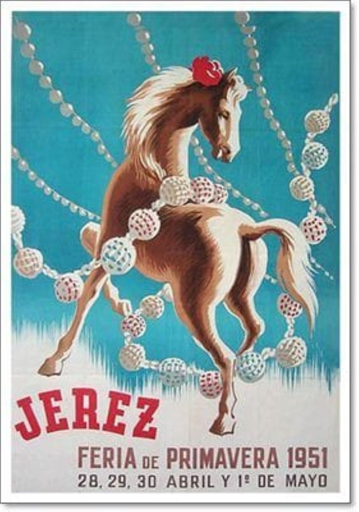 Jerez Horse Show 1951 Vintage Reproduction Travel Poster 11x17 Wall ...