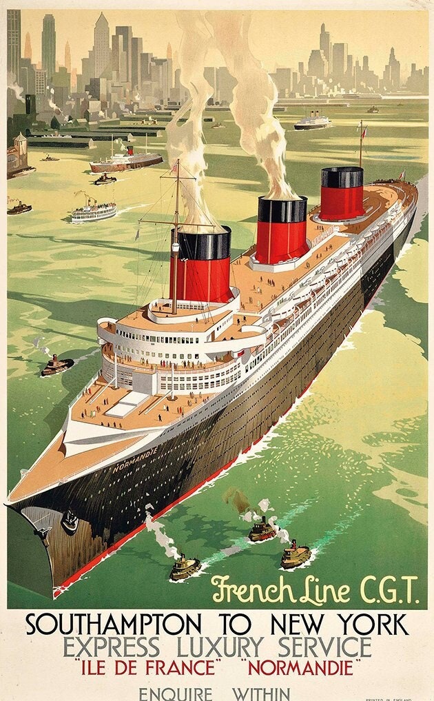 CGT French Line Express Vintage Reproduction Travel Poster 11x17 Wall ...