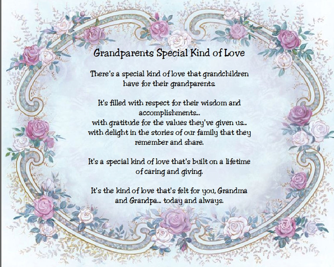 Grandparents Special Kind of Love Sentimental Print Perfect for Framing ...