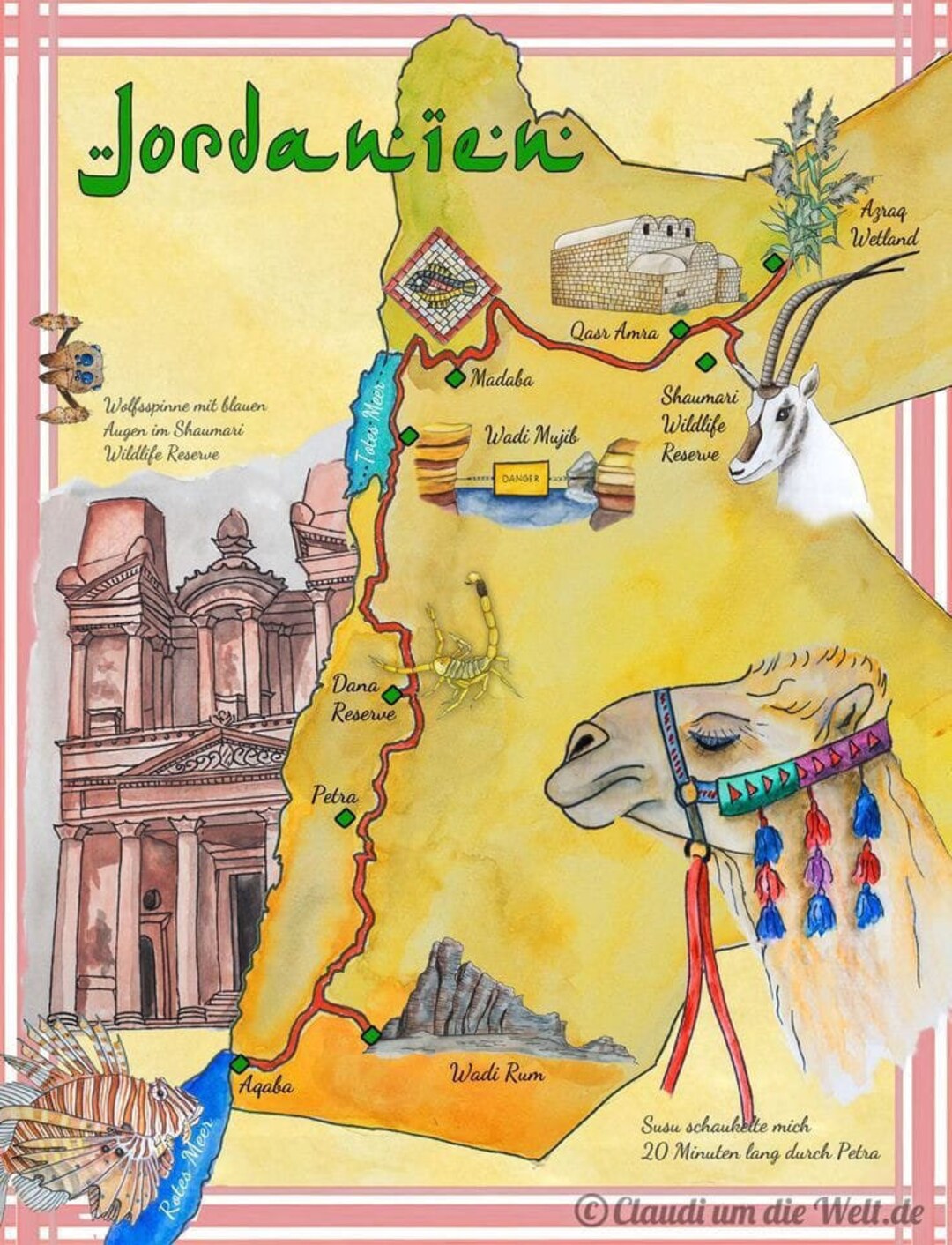 Jordan Vintage Reproduction Travel Poster 11x17 Wall Hanging Art Print ...