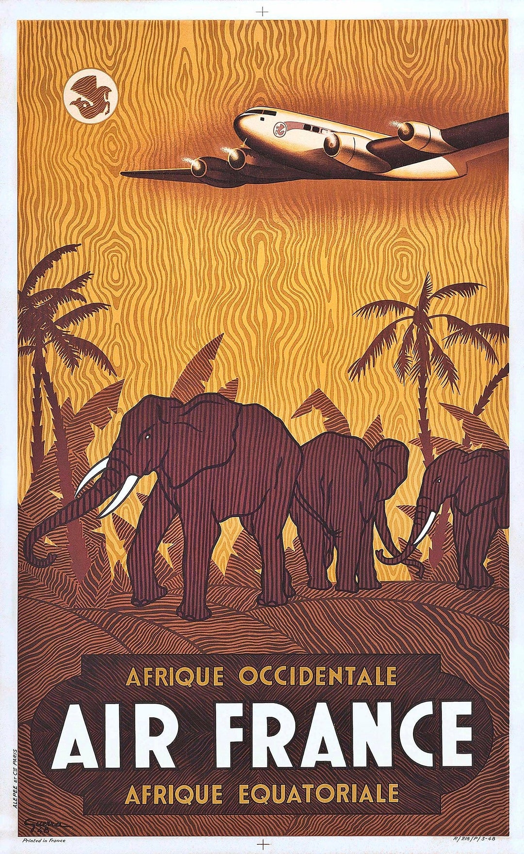 Air France Africa Afrique Vintage Reproduction Travel Poster 11x17 Wall ...