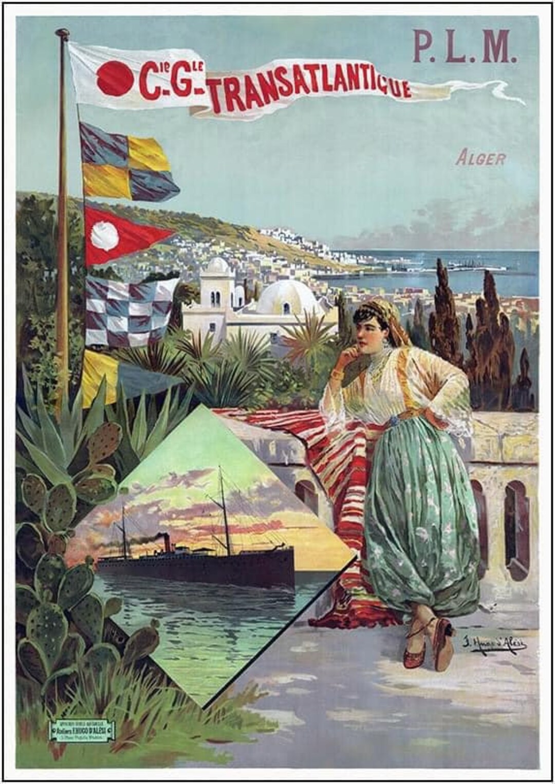 Alger Transatlantic Vintage Reproduction Travel Poster 11x17 Wall ...
