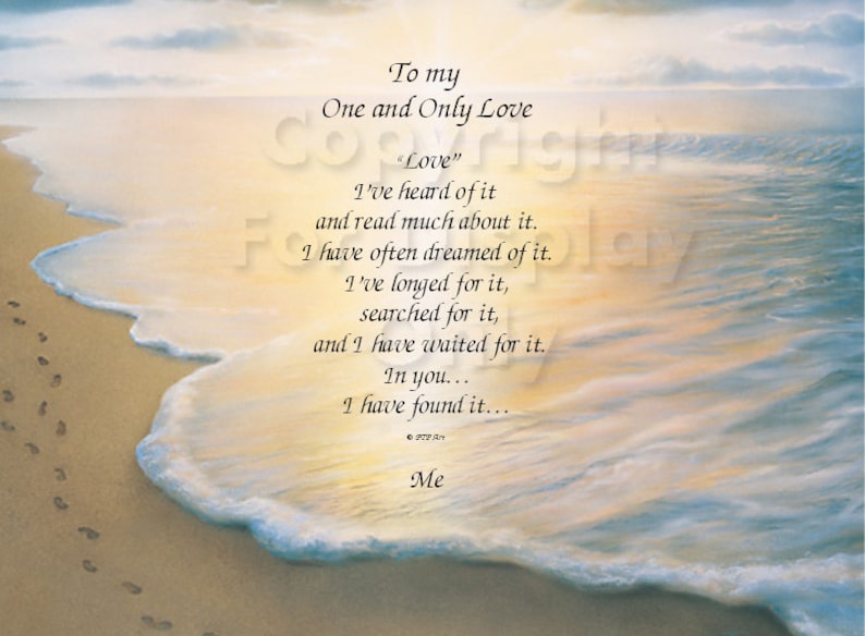 Love, to My One and Only Love..... Sentimental Print Gift Love 1214 - Etsy