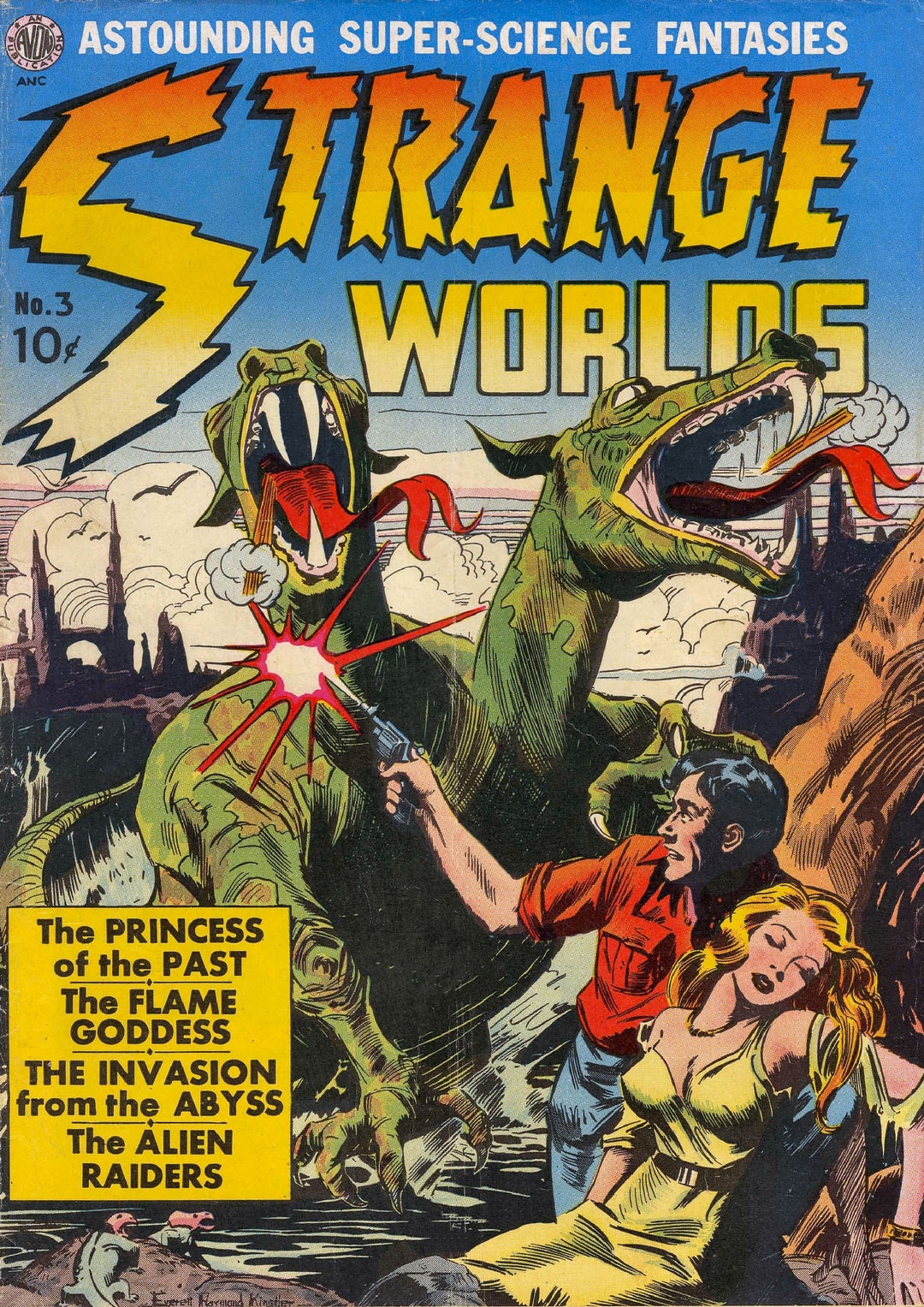 Sci Fi Comic Book Cover Reproduction Print Vintage Strange Etsy