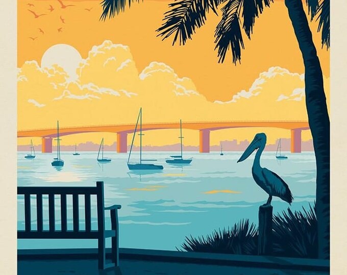 Sarasota Florida Vintage Reproduction Travel Poster 8 X 10 Wall Hanging ...