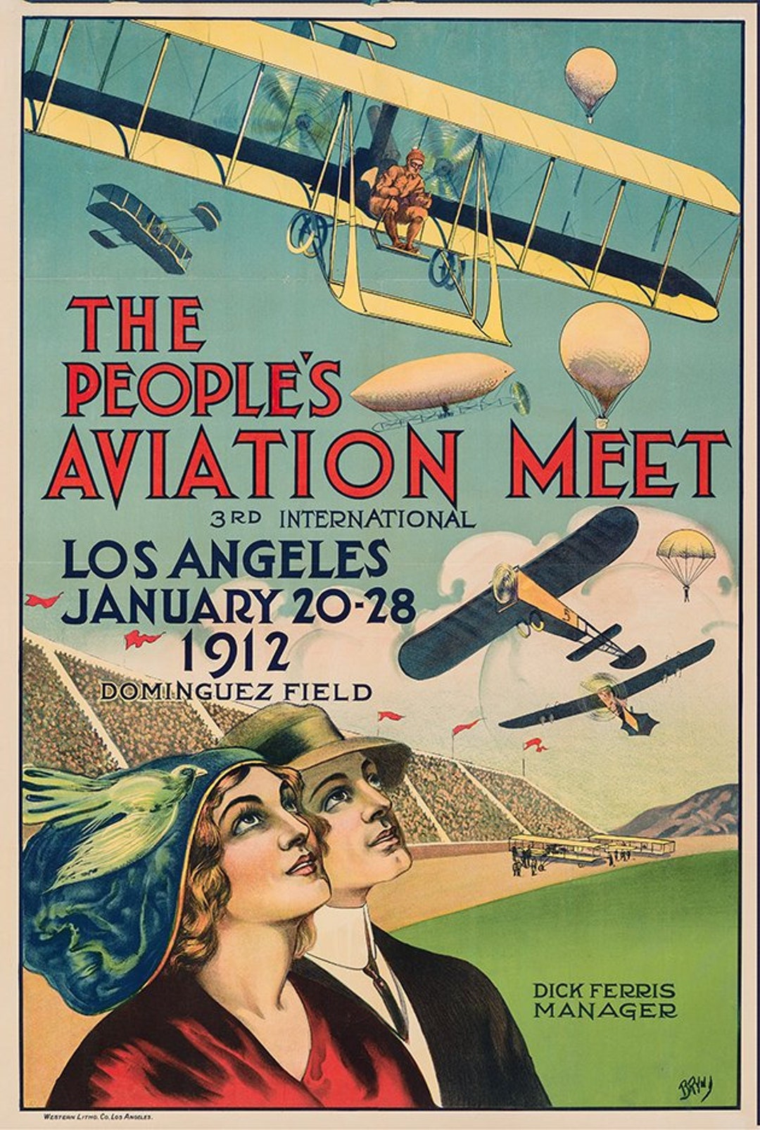 The Peoples Aviation Meet 1912 Vintage Reproduction Travel Poster 11x17 ...