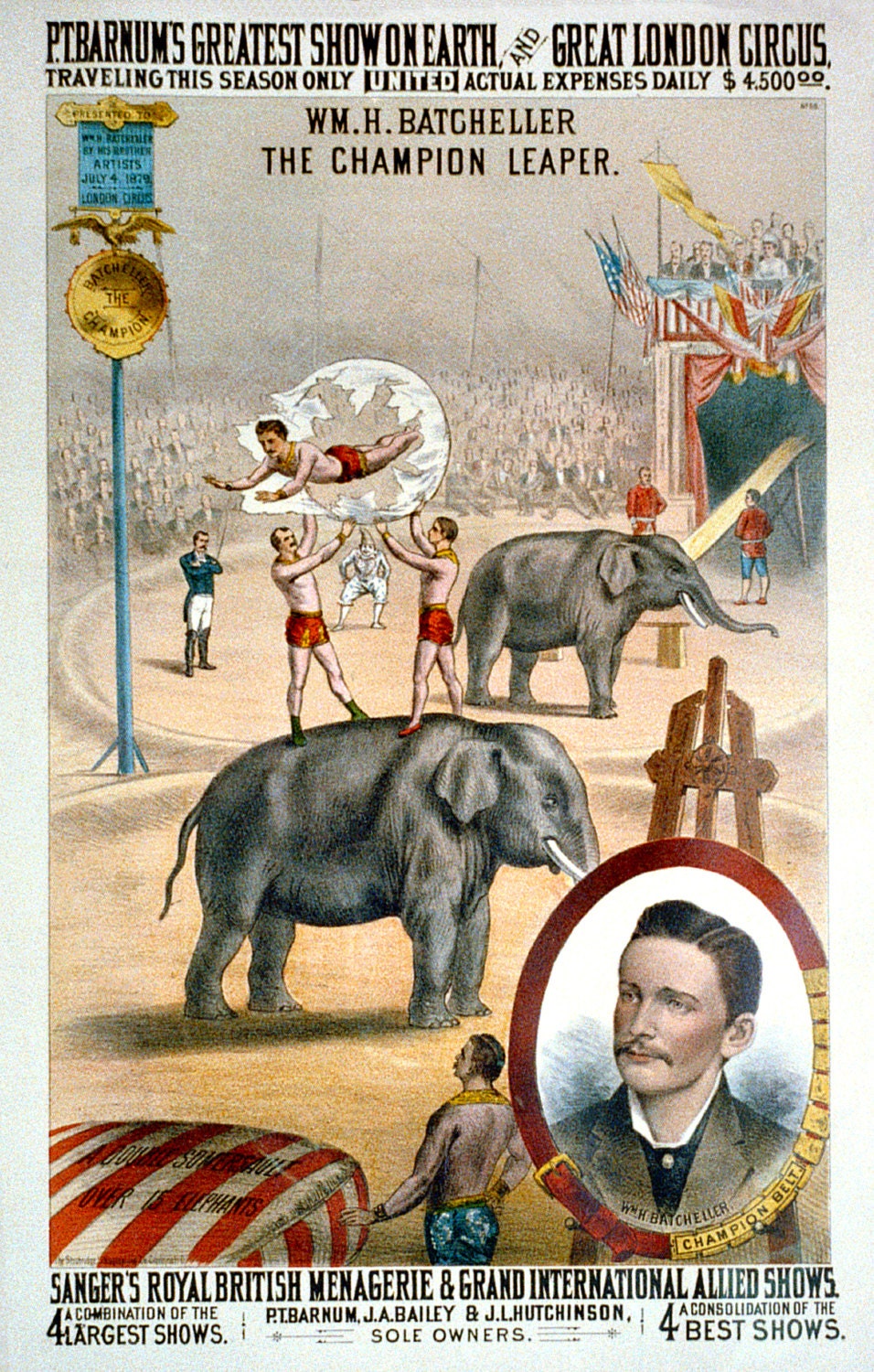 P T Barnum 1879 Circus Vibrant Colors 11 X 17 Reproduction Print ...