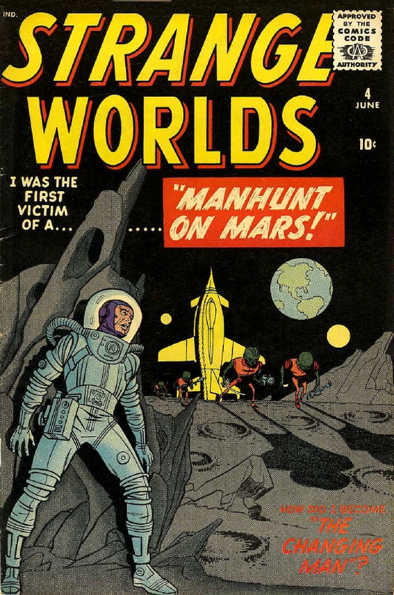 Sci Fi Comic Book Cover Reproduction Print Vintage Strange Etsy